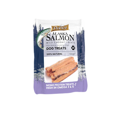 PRINCE Fish Skin & Salmon Strip 100G – Petlove.com.mt